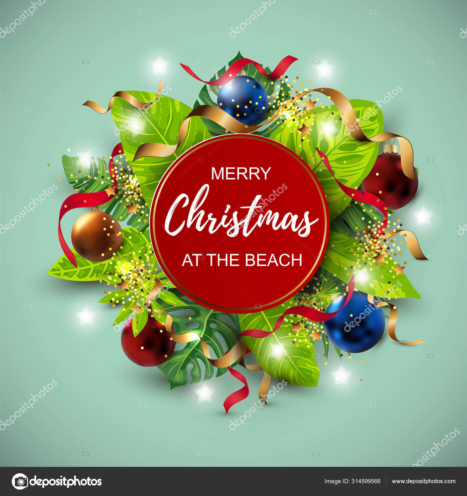 Merry Christmas Beach Cards