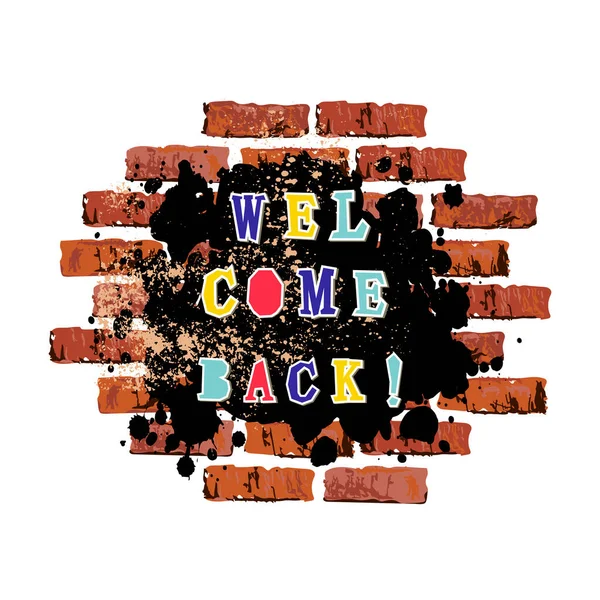 Bienvenido Nuevo Texto Como Graffiti Aislado Sobre Fondo Pared Ladrillo ...