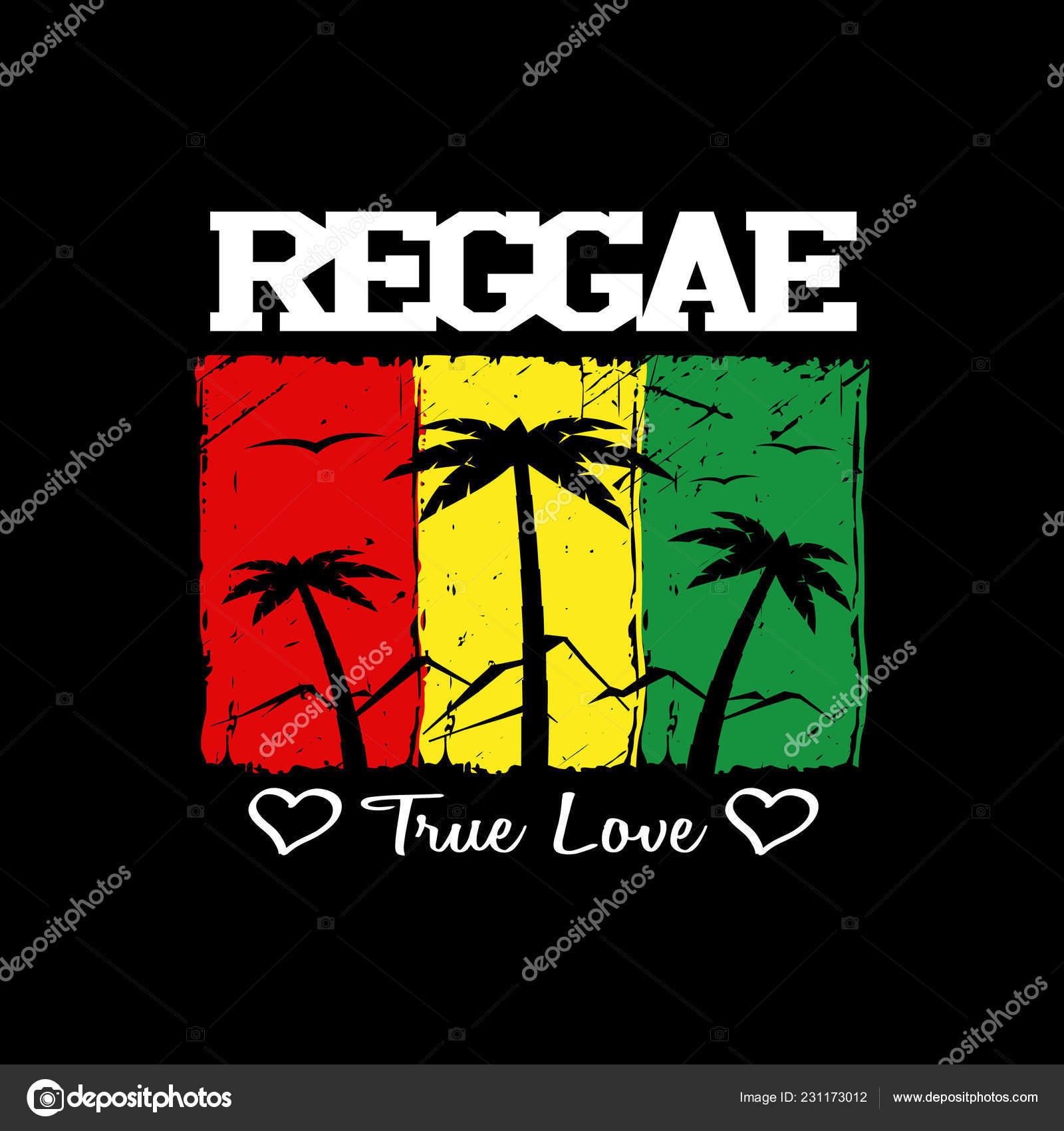 Reggae Music Theme Illustration Colorful Poster Shirt Print Graphic