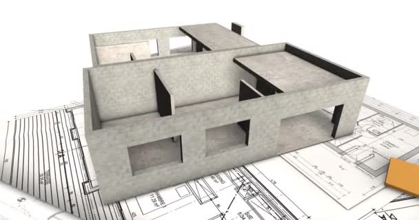 Time Lapse Animation Home Construction Showing Process Blueprints ...
