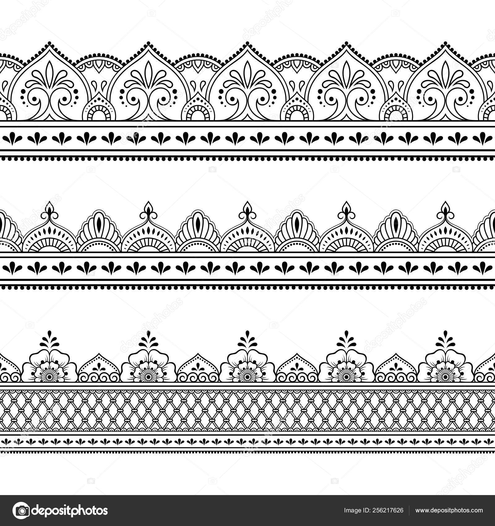 Henna Border Designs Drawings