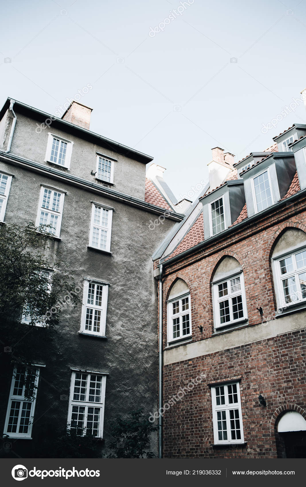 Facade Traditional European Buildings Architecture Gdansk Poland Stock ...