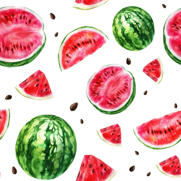 Watercolor watermelon pattern — Stock Vector © DashaG #69773651