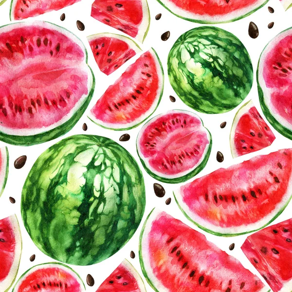 Watercolor watermelon pattern — Stock Vector © DashaG #69773651