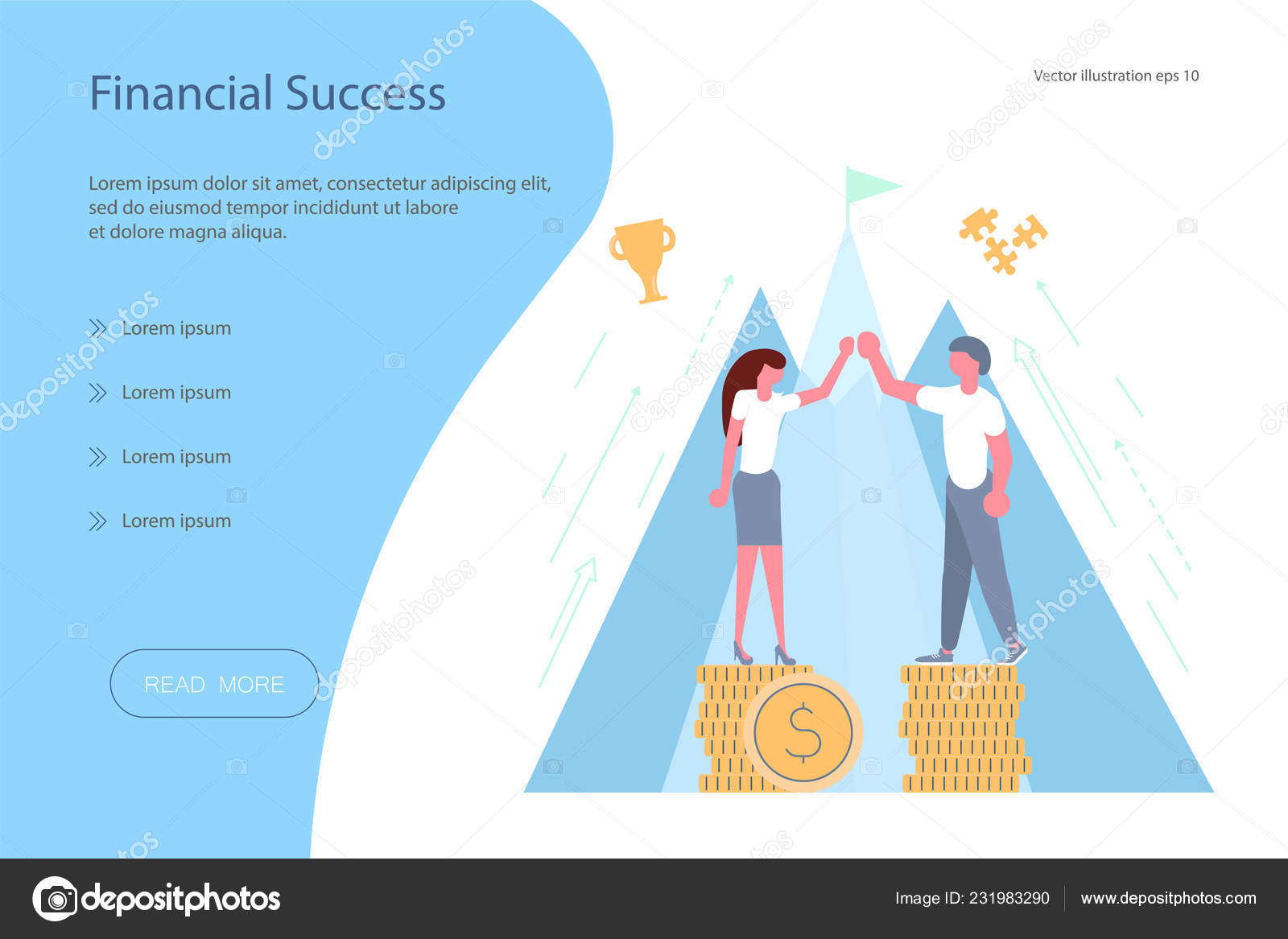 Business success Web banner design template. Stock Illustration by ...