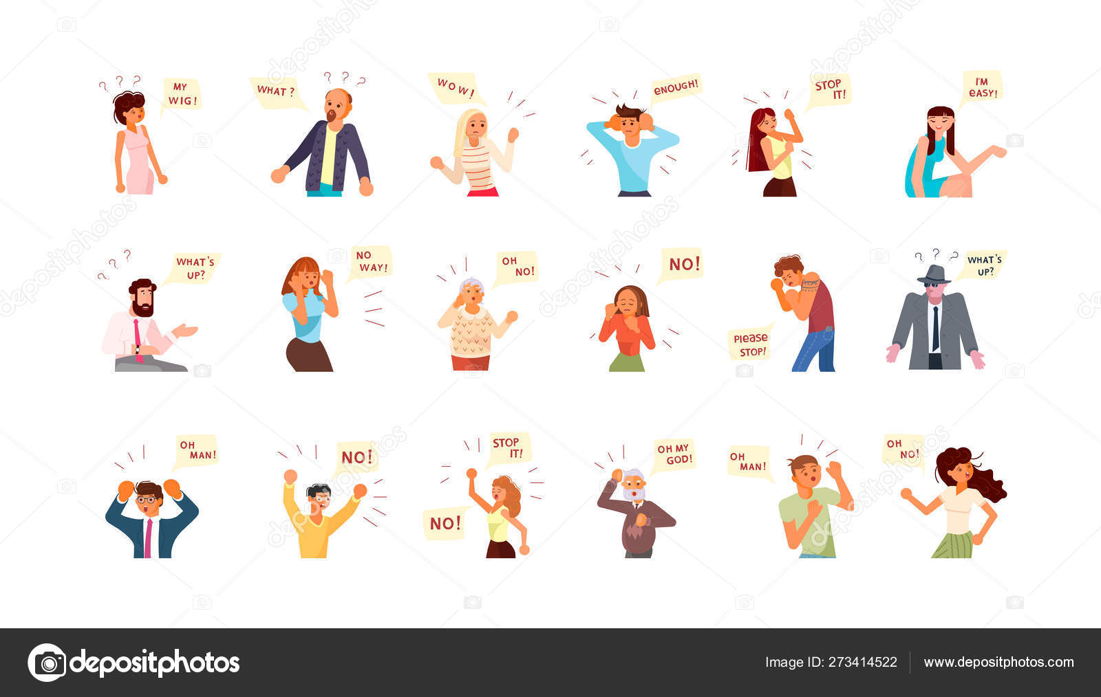 Retratos con diferentes expresiones Vector de stock por ©tatianastulbo ...