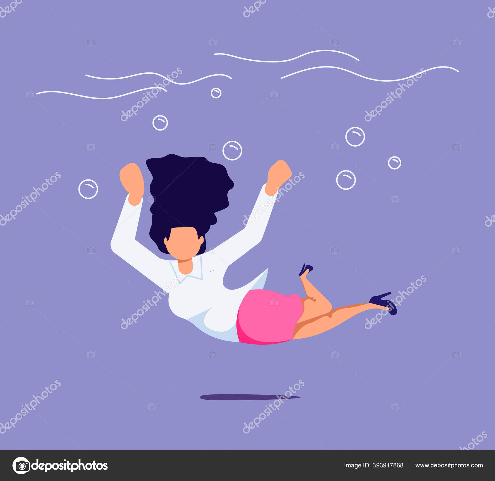 Business woman sinking Stock Vector by ©tatianastulbo.gmail.com #393917868