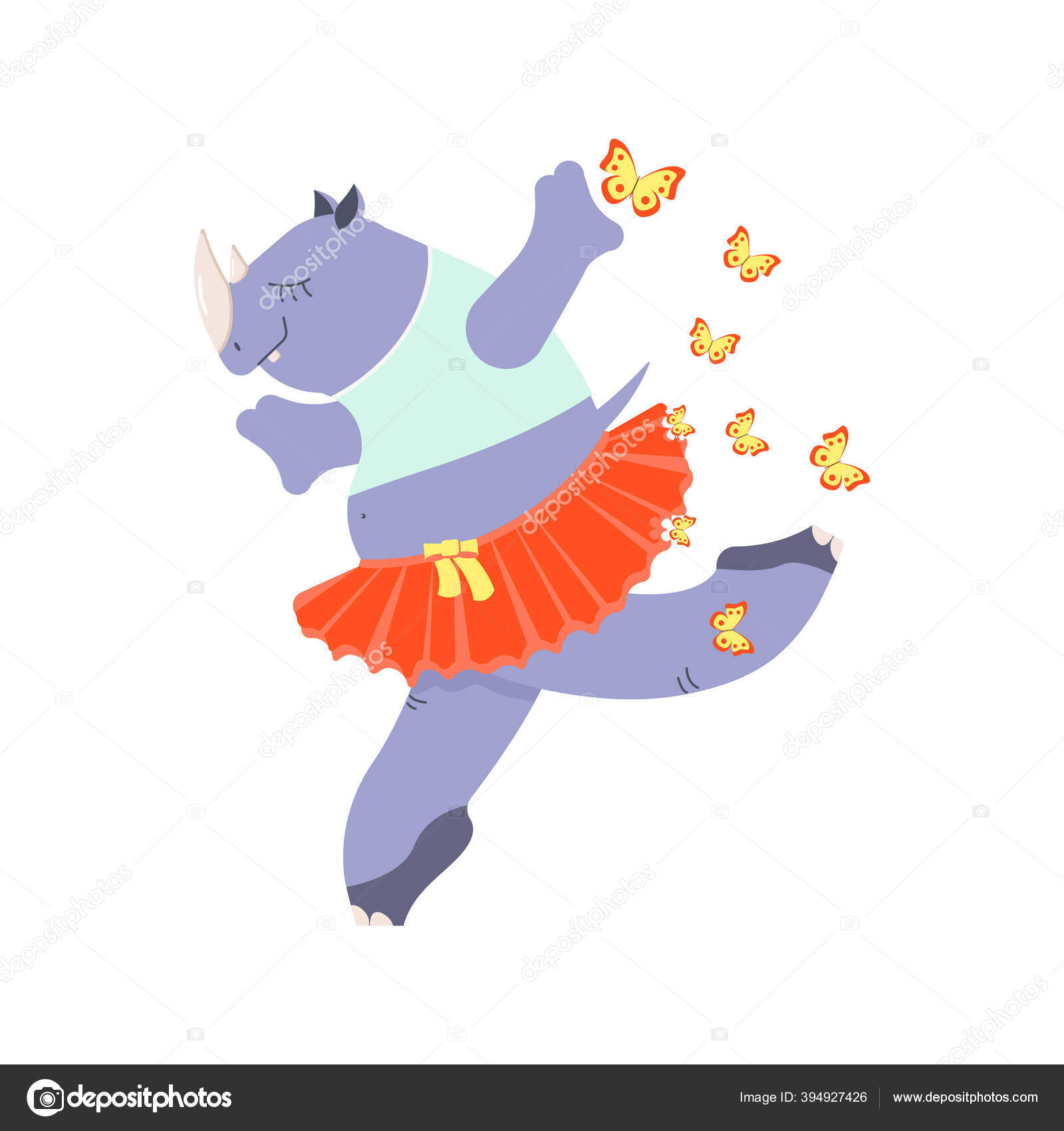 Funny rhino is dancing Stock Vector Image by ©tatianastulbo.gmail.com ...
