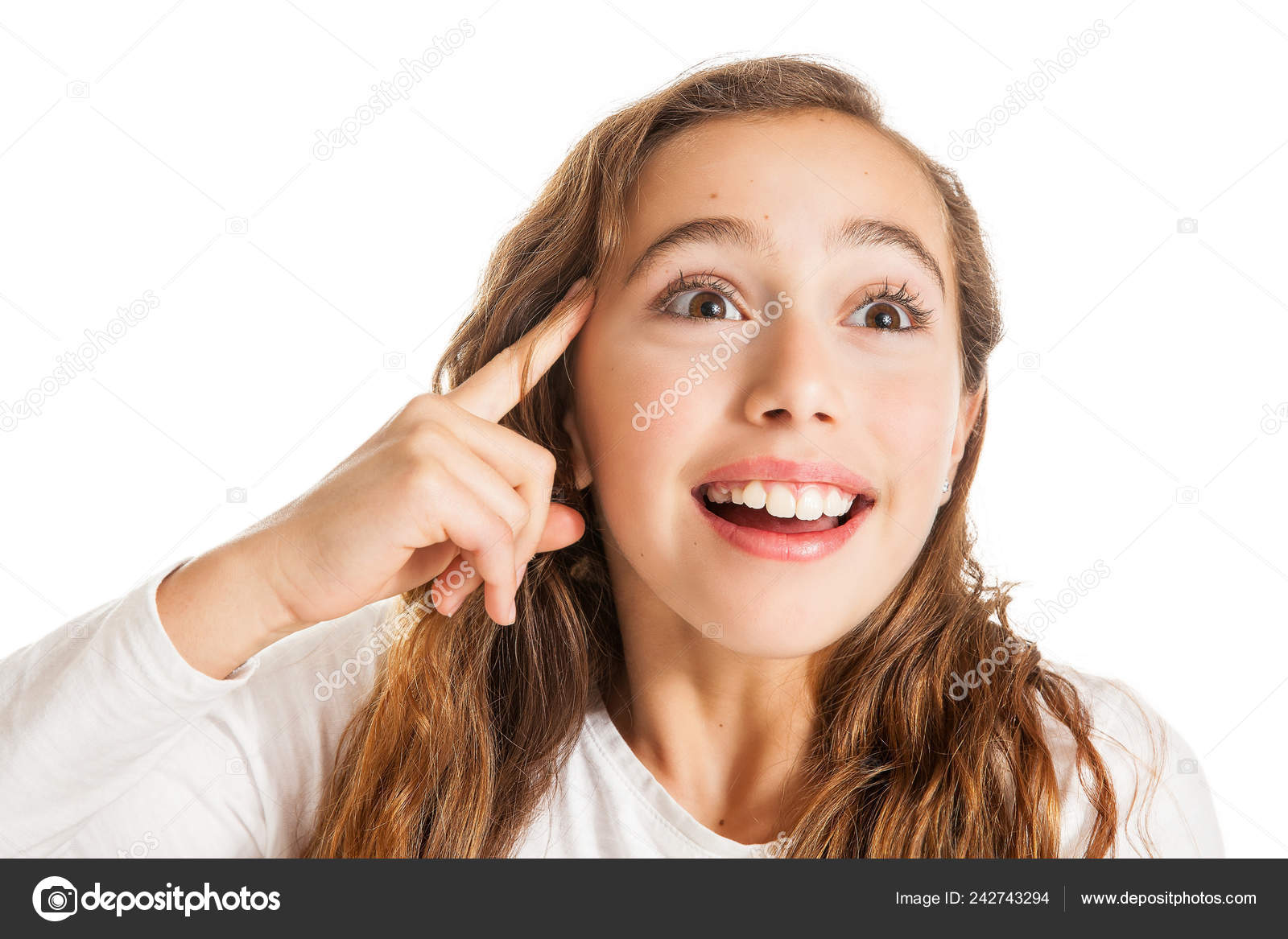 Beautiful Young Girl Thinking Having Idea Isolated White Background ...