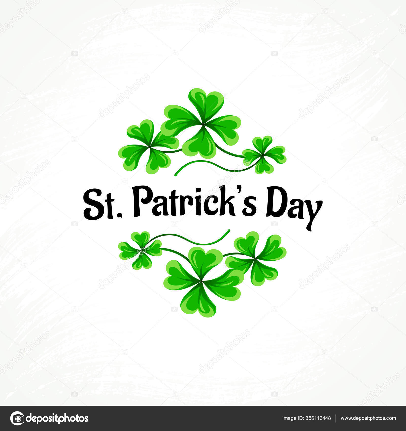 Illustration Saint Patrick's Day Logo Text Clower White Background ...