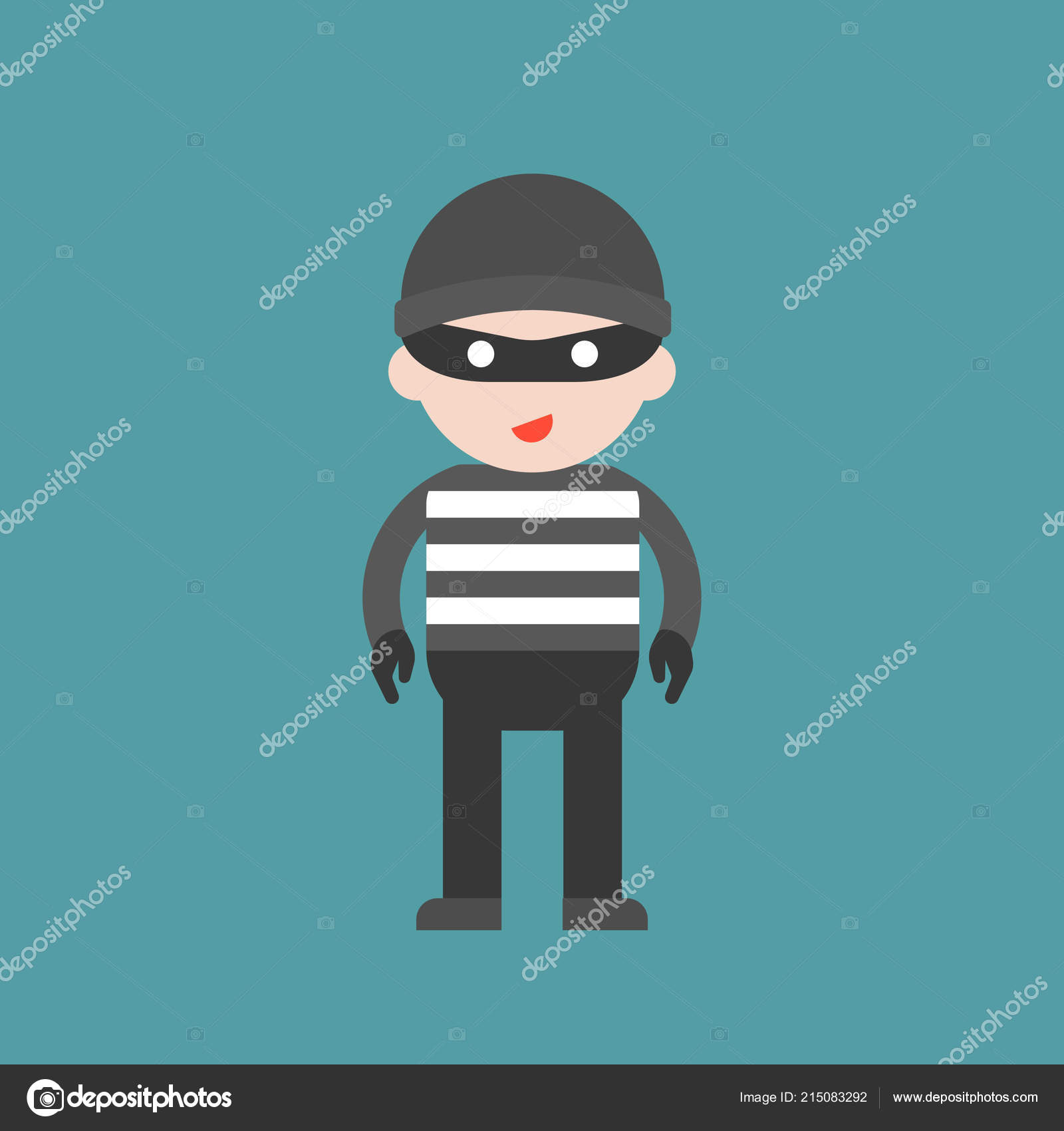 Vector Illustration Criminal Bright Background Stock Vector by ...
