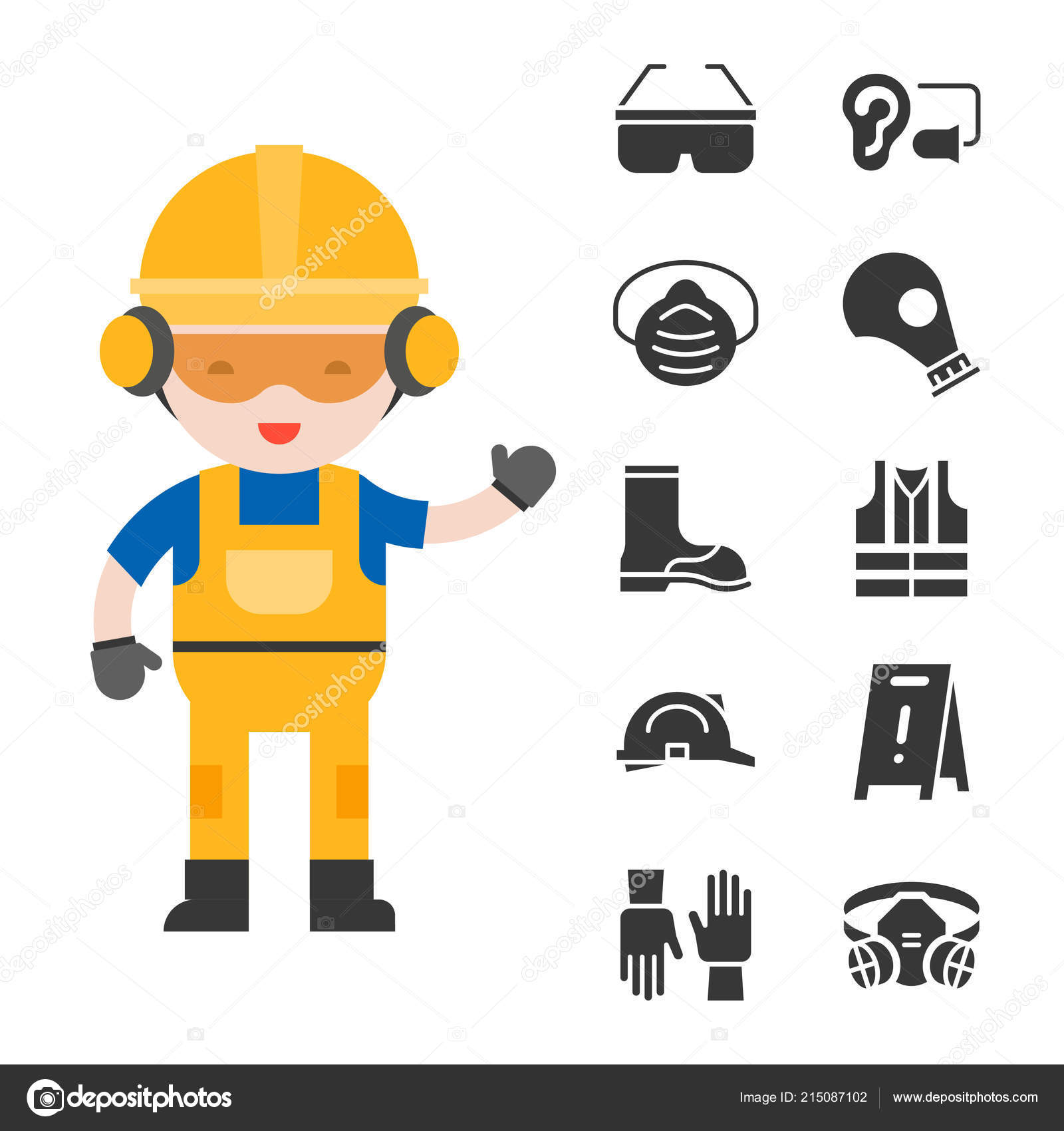 Vector Illustration Safety Work Pattern Background Stock Vector Image ...