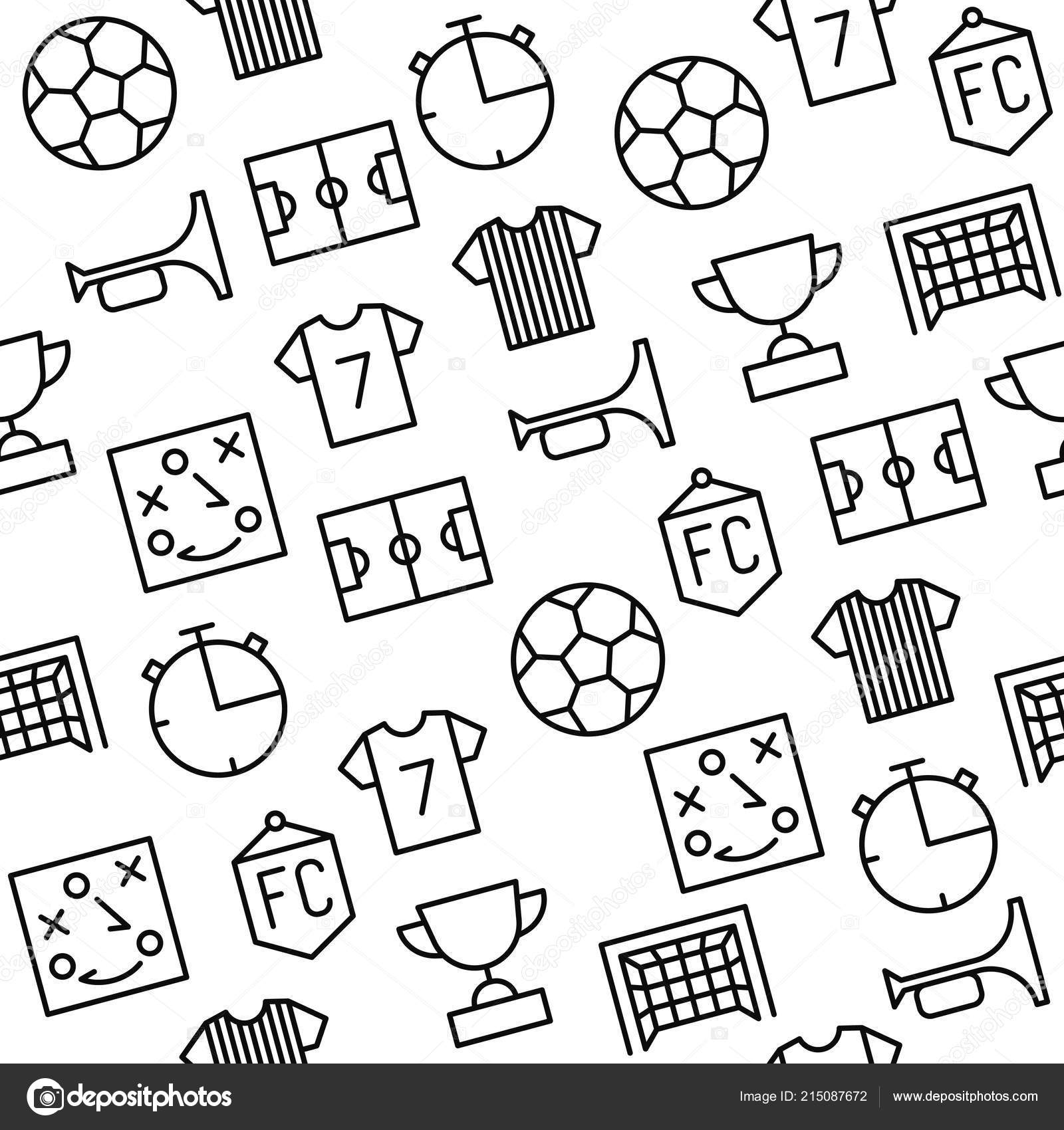 Football Attributes Symbols White Background Stock Vector Image by ...