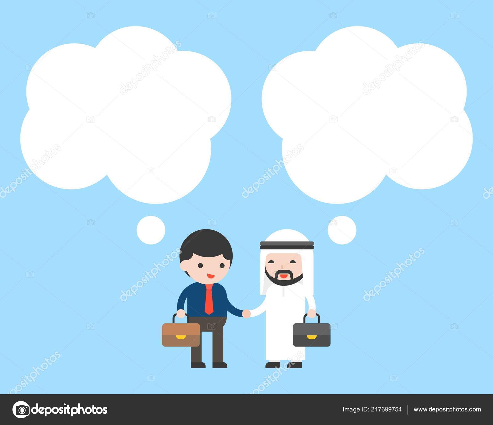 Arab Businessman Check Hand Businessman Blank Speech Bubble Stock ...