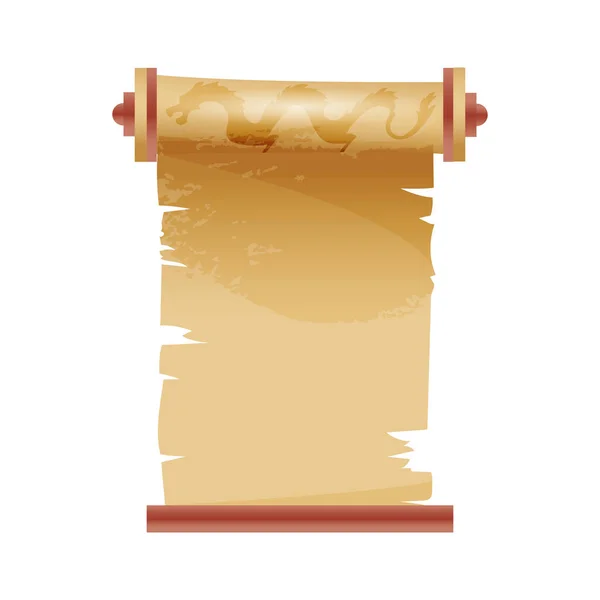 Antique or old paper roll. Horizontal scroll or ancient manuscript ...