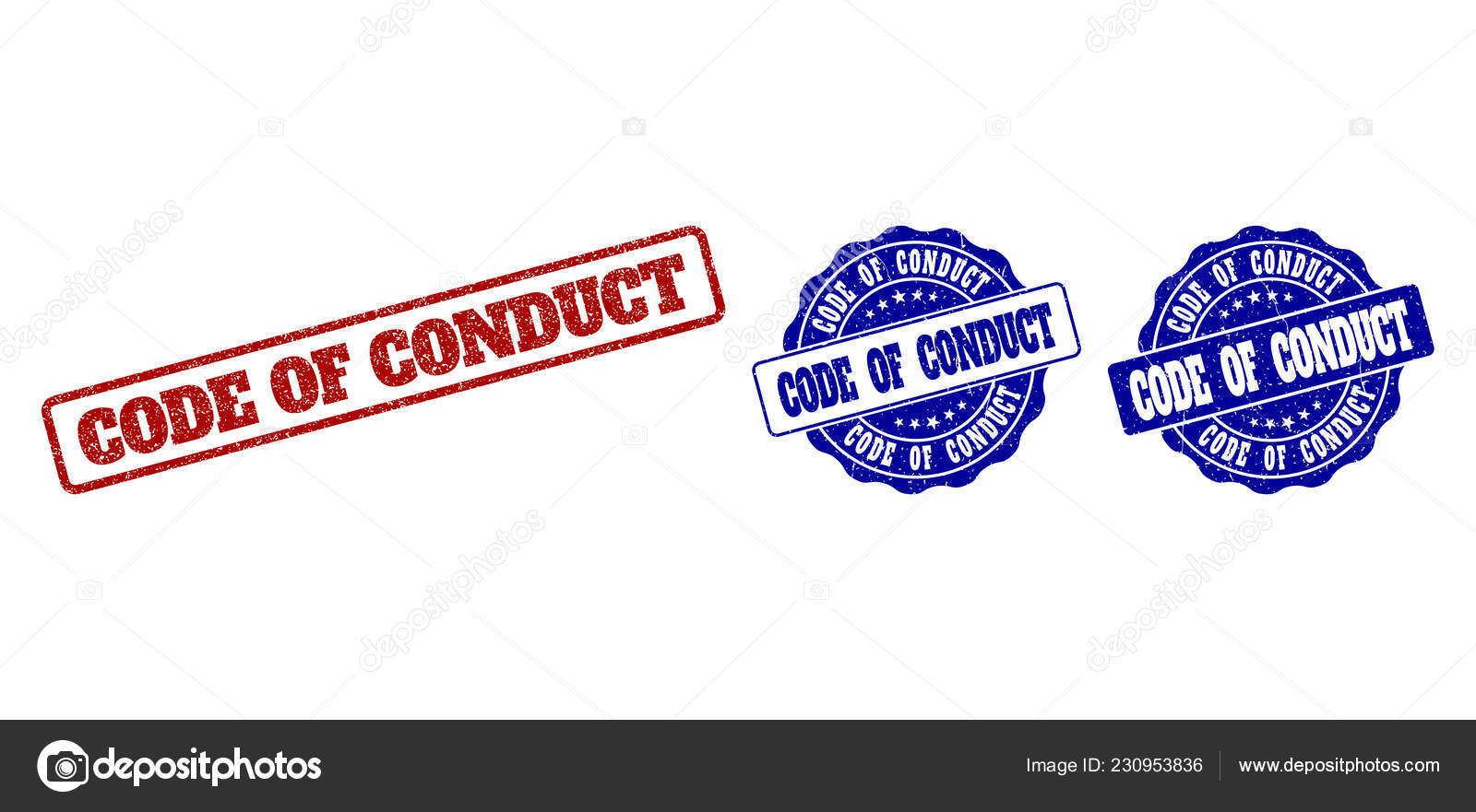 CODE OF CONDUCT Scratched Stamp Seals Stock Vector by ©tatyana.sibcode ...
