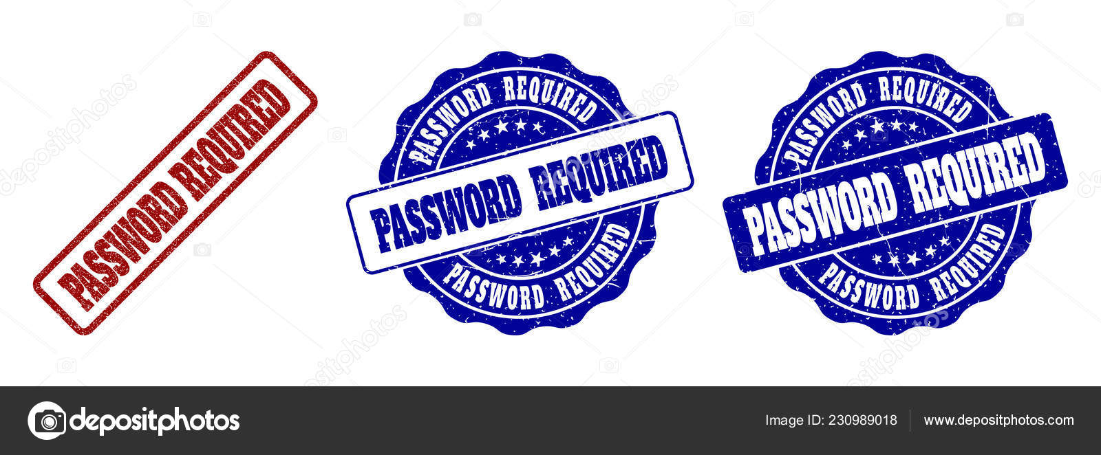 PASSWORD REQUIRED Scratched Stamp Seals Stock Vector Image by ©tatyana ...