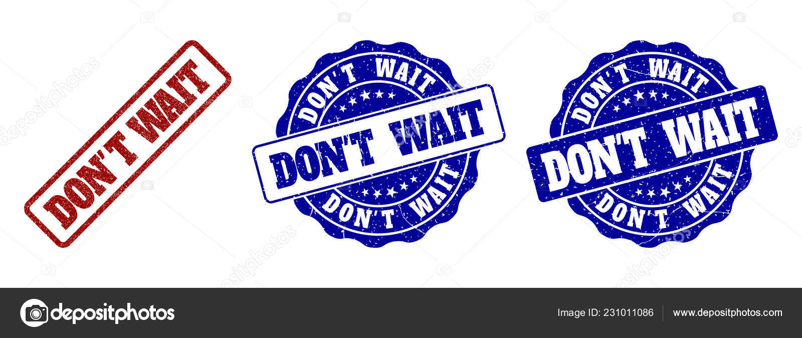DONT WAIT Scratched Stamp Seals Stock Vector Image by ©tatyana.sibcode ...