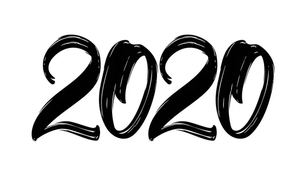 2020 numbers hand written with brush. Calligraphy lettering for New ...