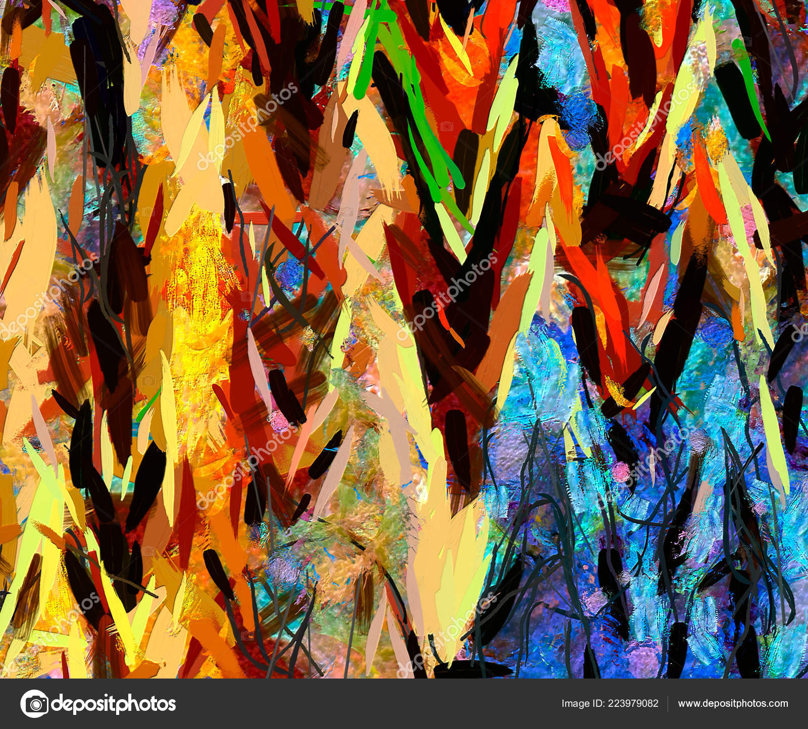 Digital Art Abstract Pattern Hand Drawing Modern Style Art Print ...