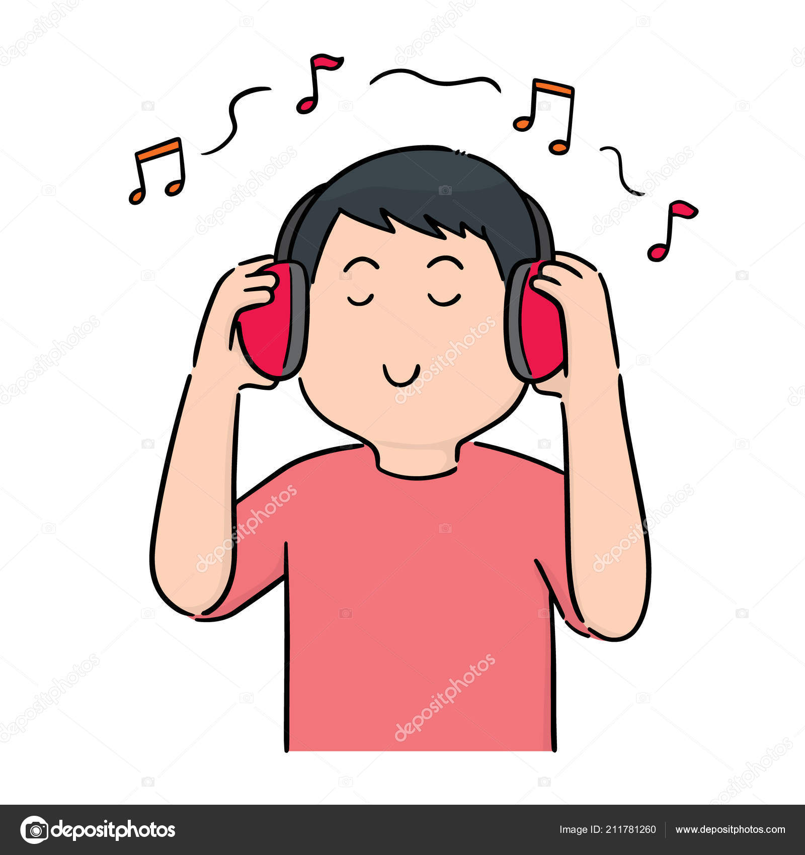 Vector Man Listening Music Stock Vector by ©ourlifelooklikeballoon ...