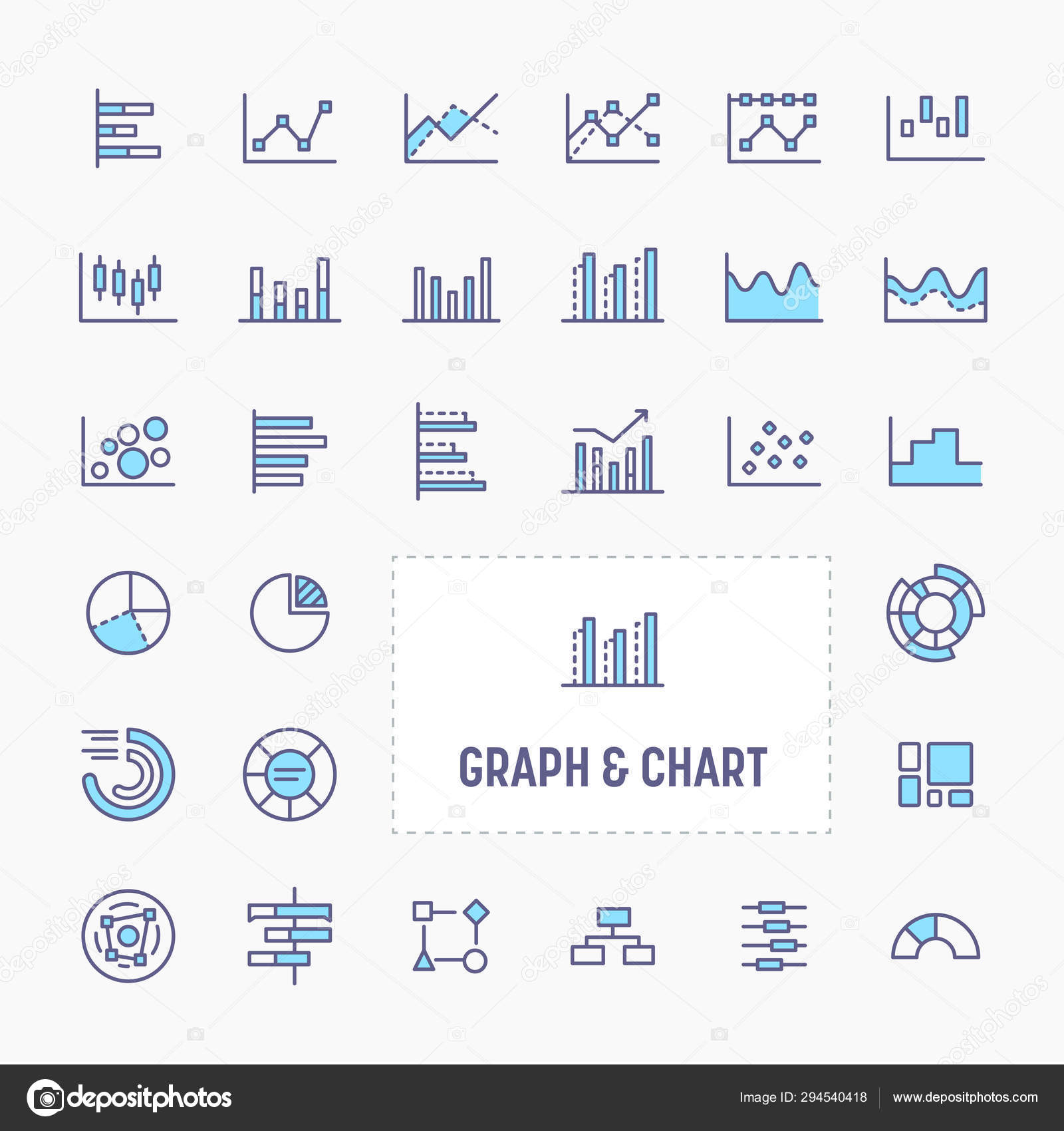 Graph & Chart Minimal Icon Set Stock Vector Image by ©freudjon #294540418
