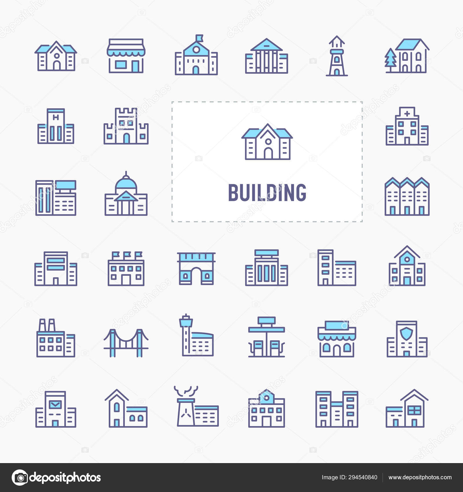 Bâtiments & Architecture Icône Set Vecteur par ©freudjon 294540840