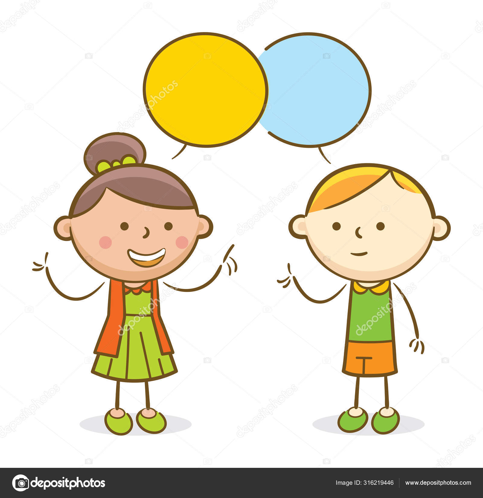 Kids Conversation Stock Vector Image by ©freudjon #316219446