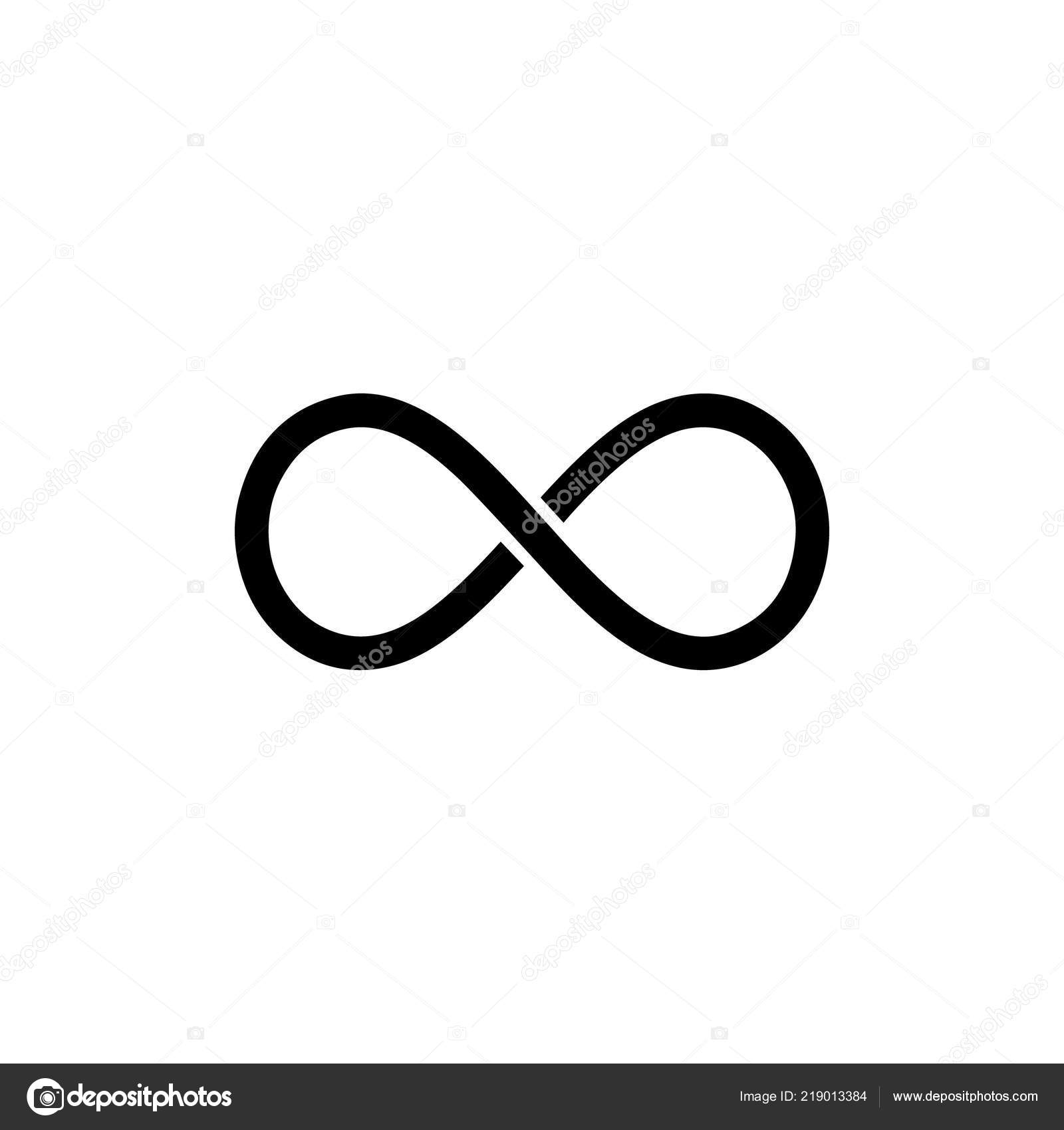 Icono de símbolo de infinito negro. Concepto de infinito, ilimitado e ...