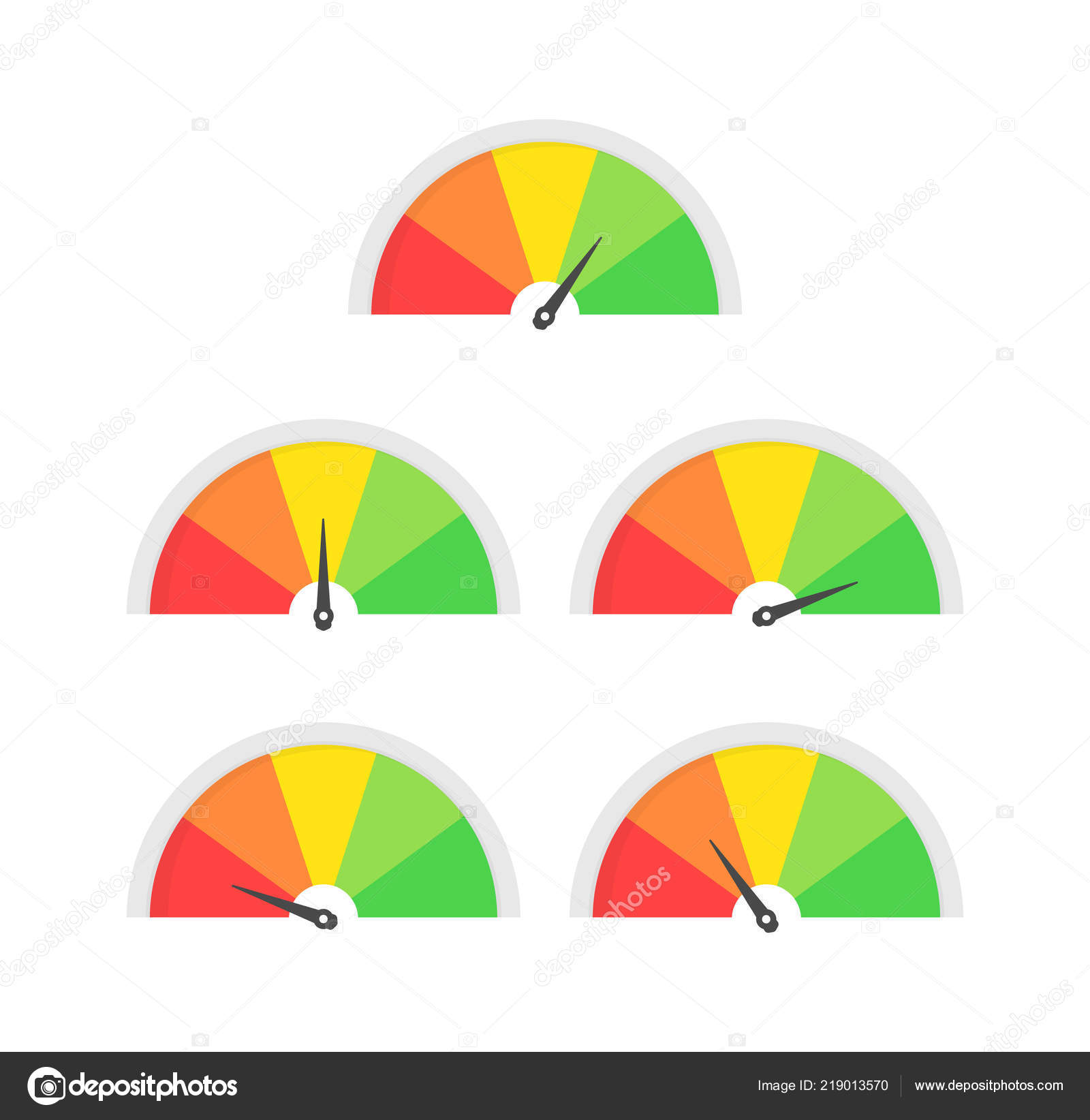 Customer Satisfaction Meter Speedometer Set Vector Illustration Stock Vector By ©sergii19 I Ua