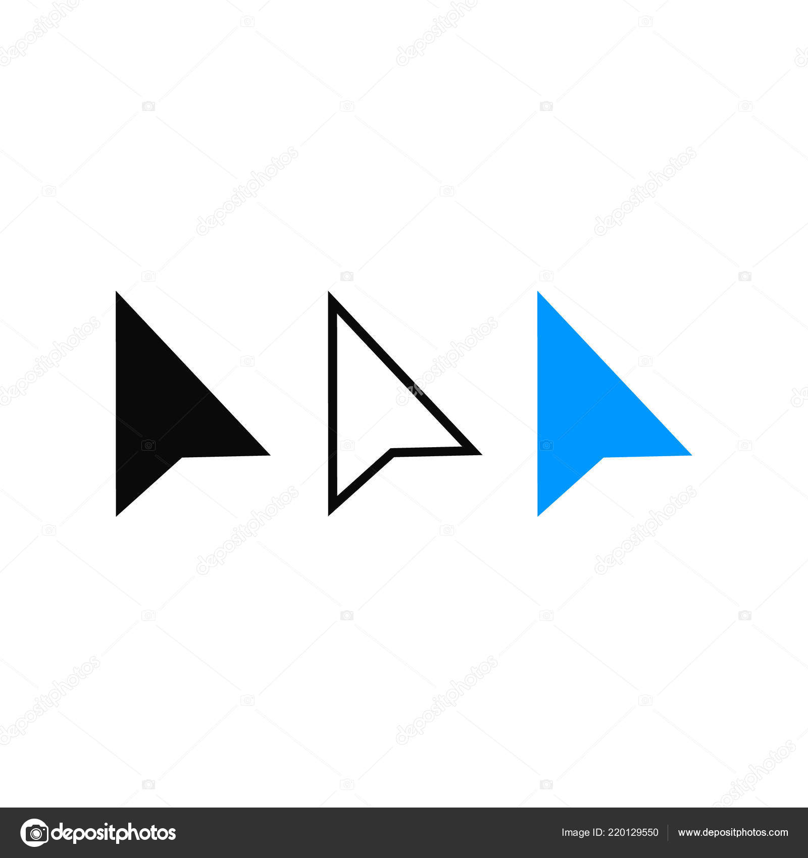 Flechas del ratón iconos establecidos. Ordenador ratón haga clic en el ...