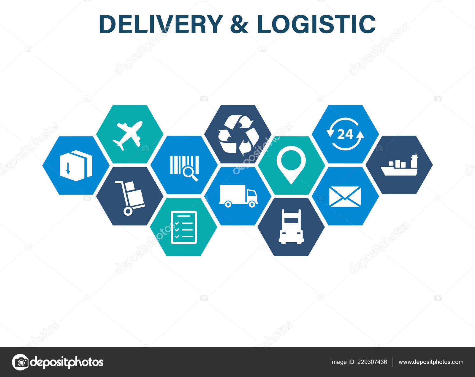 Delivery and Logistics concept. Express Delivery. Web icon set ...