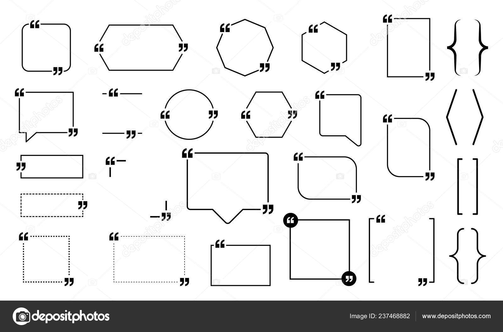 Set of Block Quote. Quote frames and Quote marks collection ...
