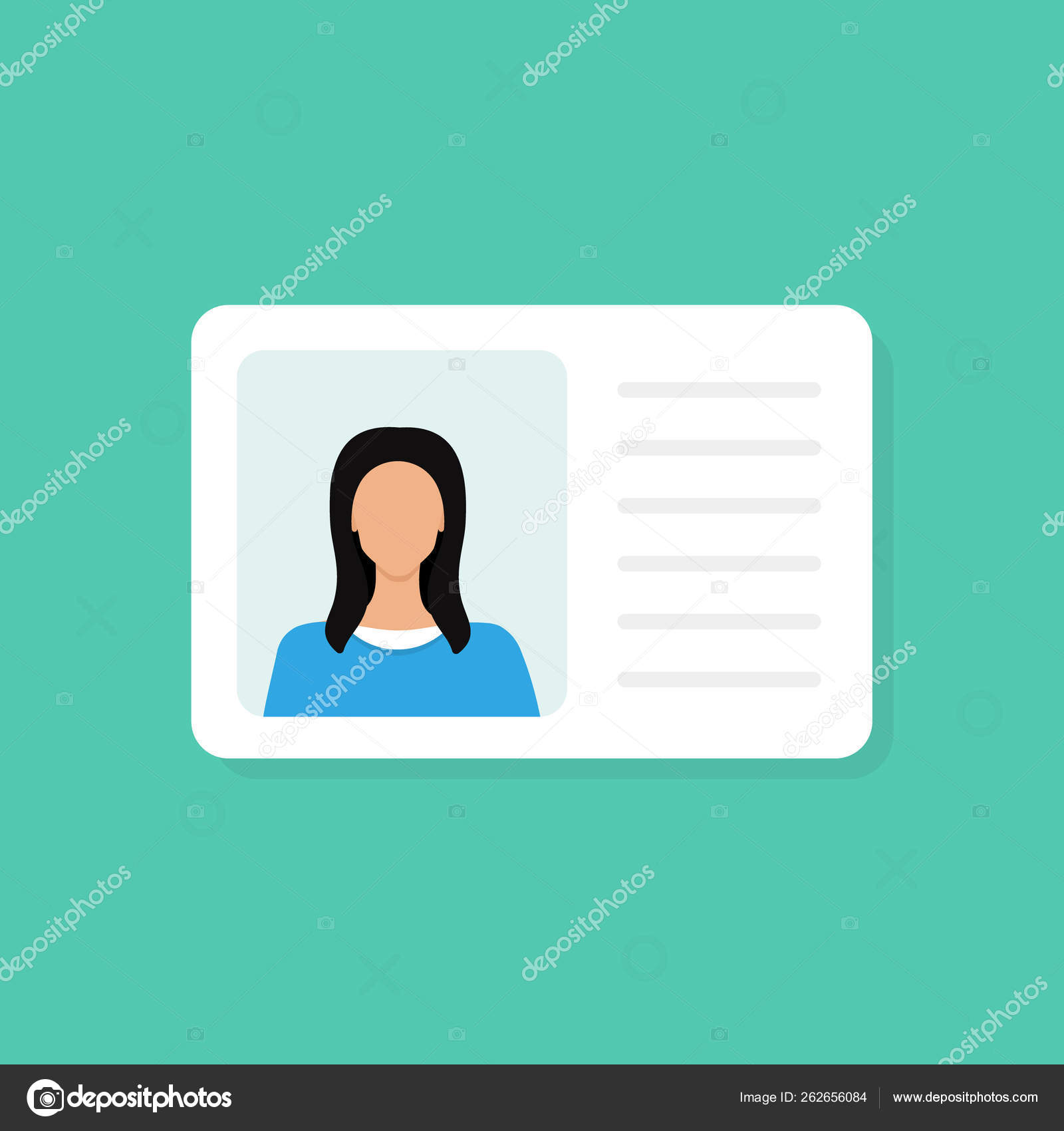Identification Card. Personal info data. Identity document with person ...