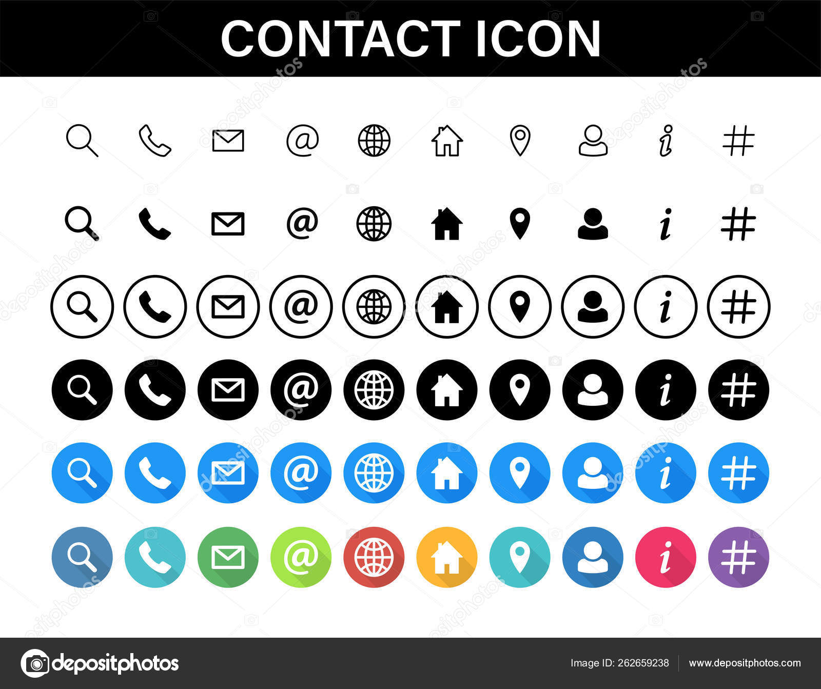 Conjunto De Iconos De Contacto Conjunto De Iconos De Contacto En