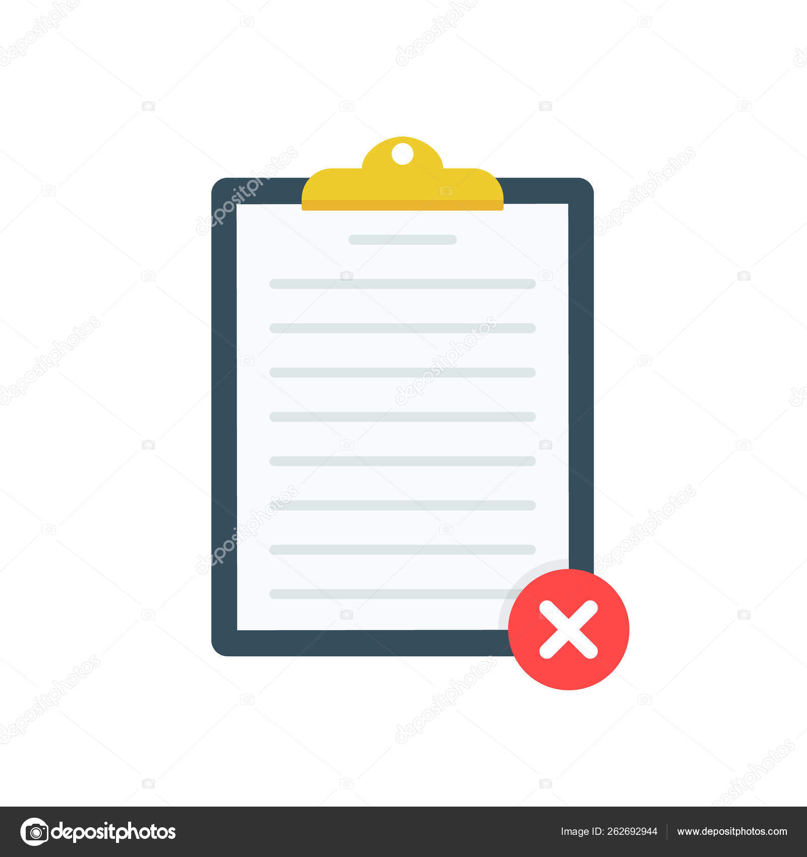 Vettoriale stockAppunti con segni di spunta X rossi. Lista di controllo ...