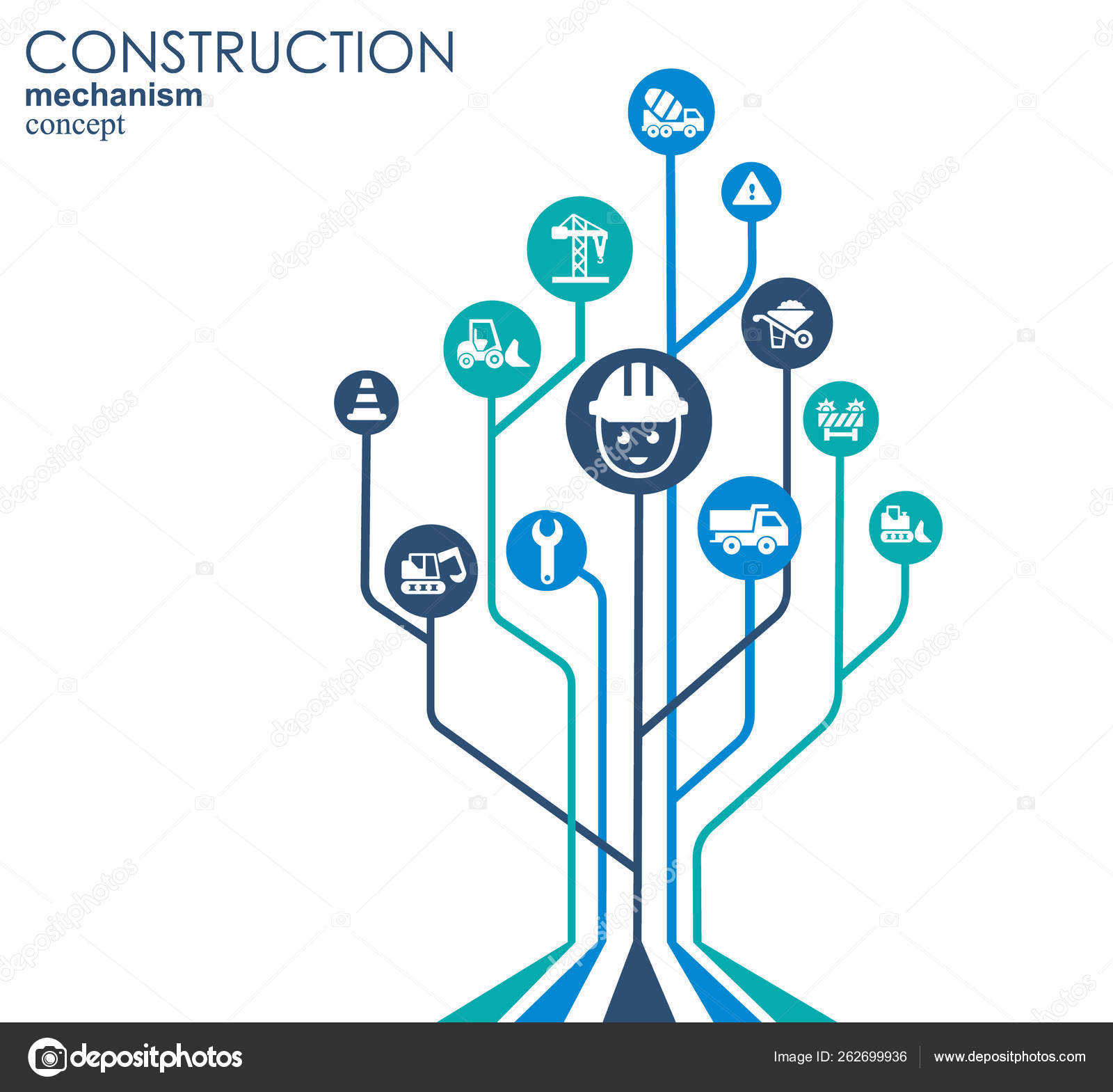 Construction network. Hexagon abstract background with lines, polygons ...