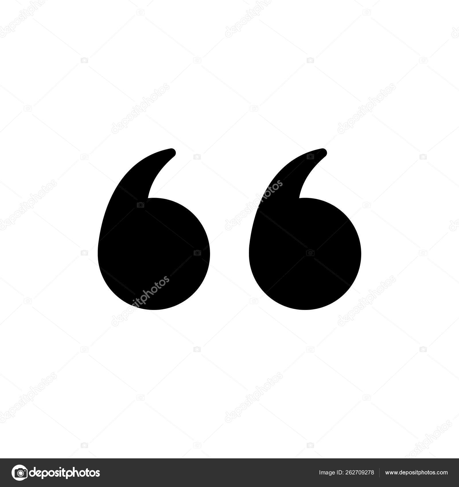 Quotes icon vector. Quotemarks outline, speech marks, inverted commas ...