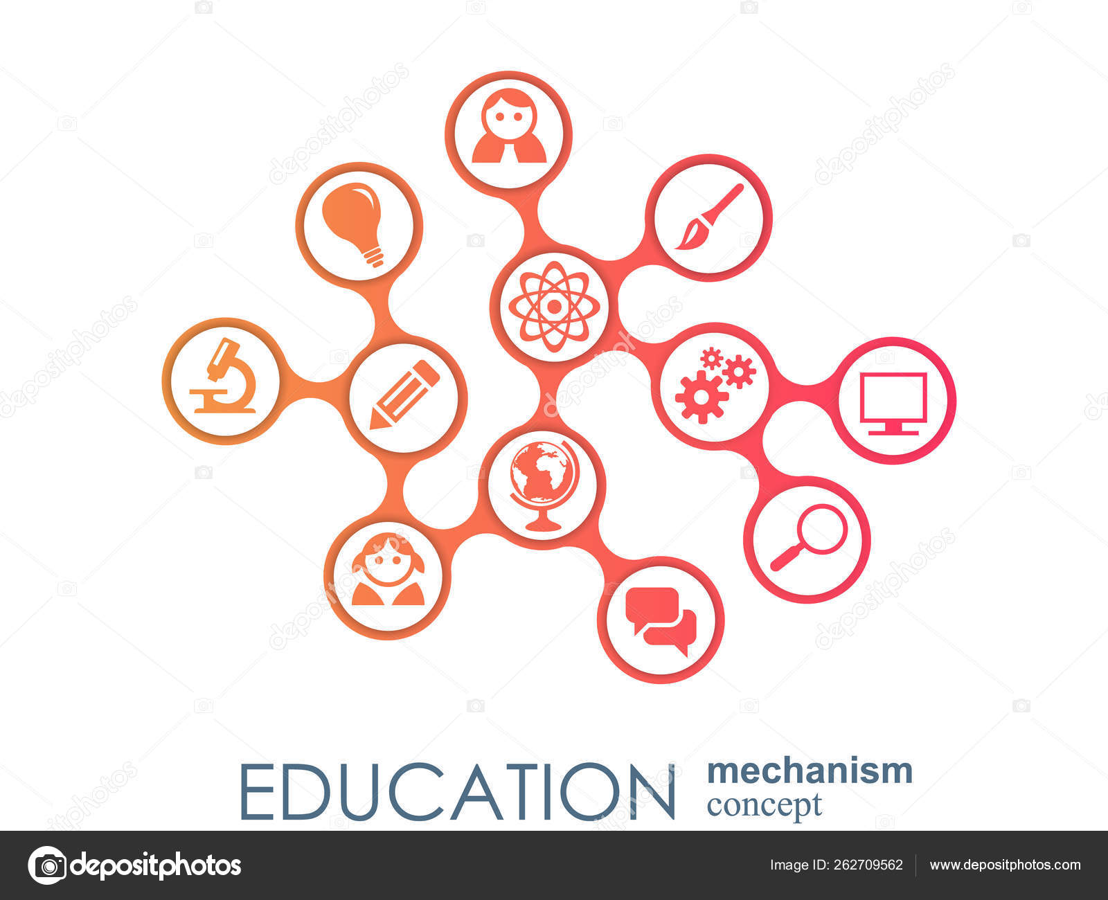 Education network. Hexagon abstract background with lines, polygons ...
