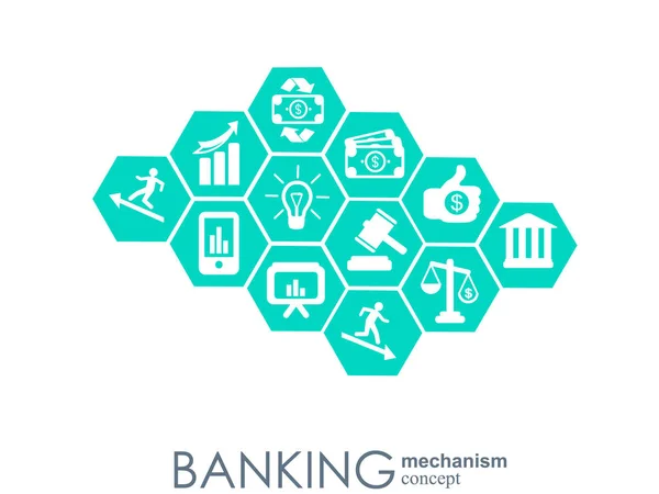 Banking mechanism. Abstract background with connected gears and ...