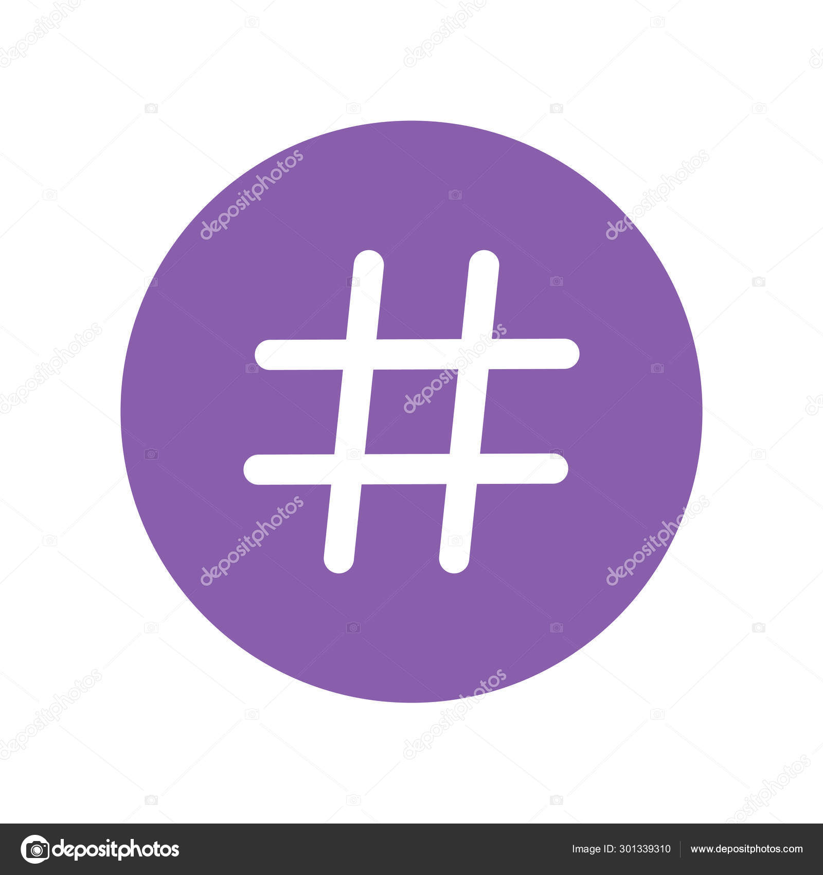 Hashtag. Znak čísla, algoritmus hash nebo znak libry Vector ilustrace ...