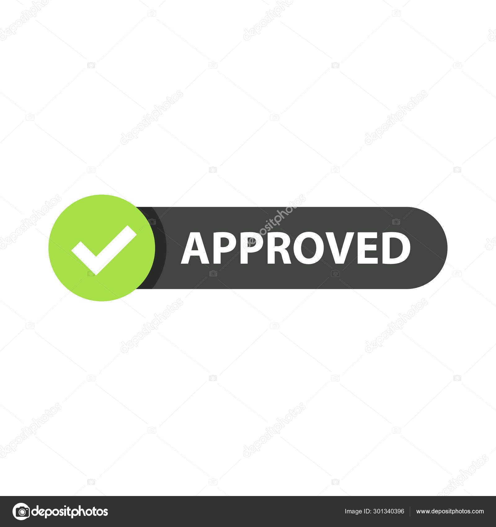 Approved and rejected. Approved or Certified icon. Green approval sign ...