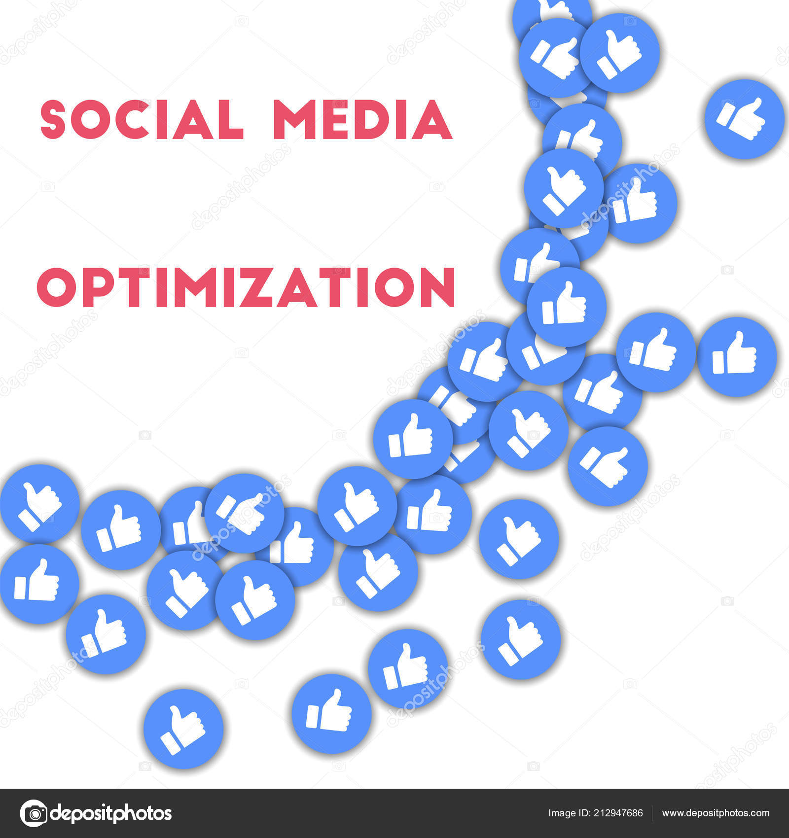 Social media optimization. Social media icons in abstract shape ...