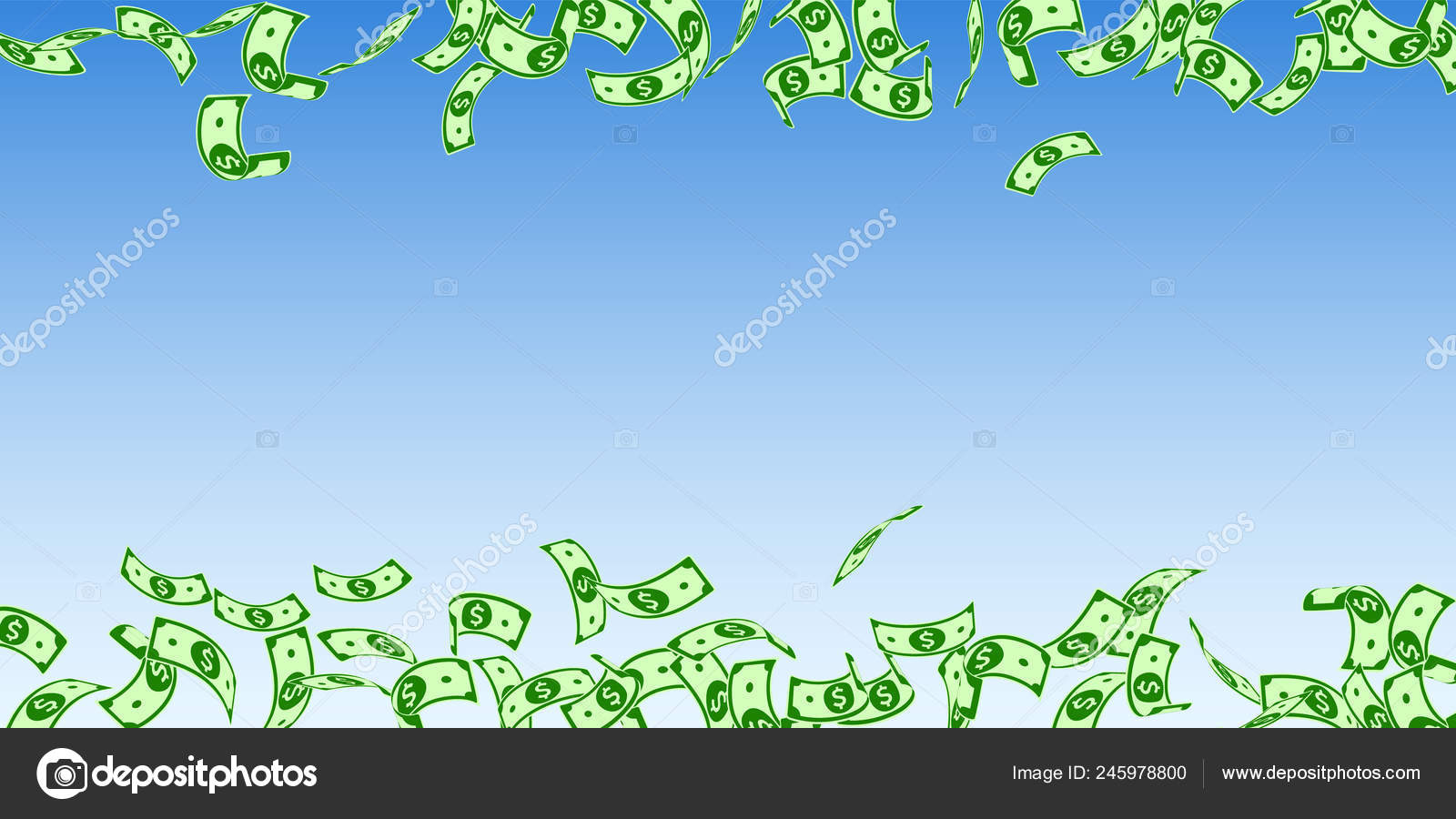 American dollar notes falling. Floating USD bills Stock Vector Image by ...