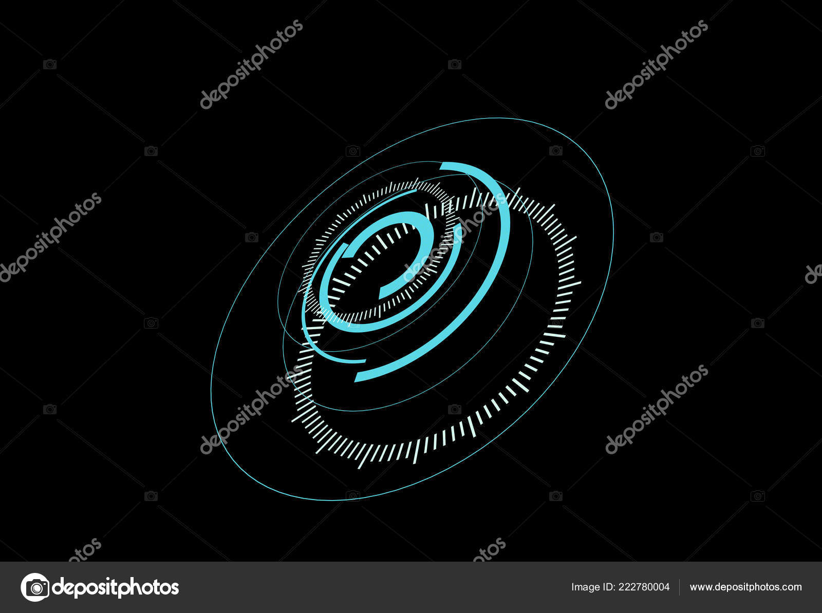 Rendering Futuristic Circle User Interface Hud Design Graphs Stock ...
