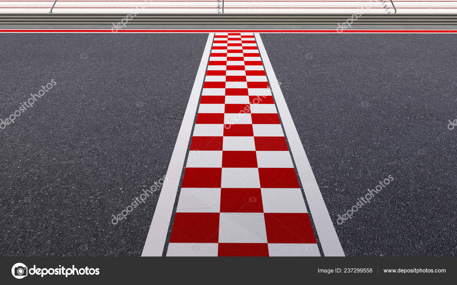 Low Angle Side View Empty Asphalt International Race Track Start ...