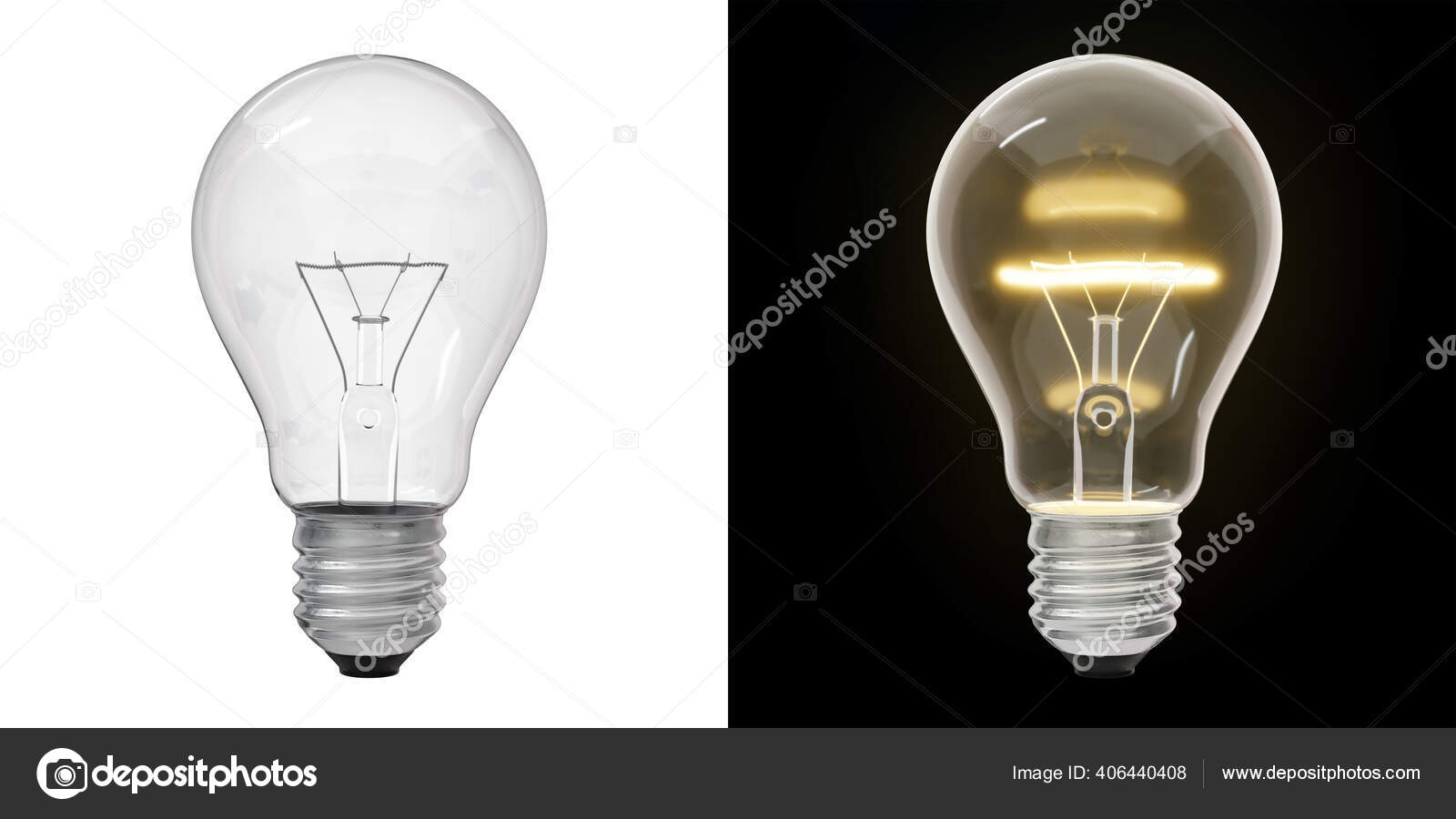 Lit Light Bulb Transparent