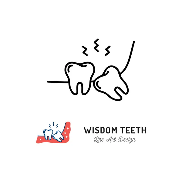 Wisdom Teeth icon. Wisdom tooth or third molar, toothache, jaw pain ...