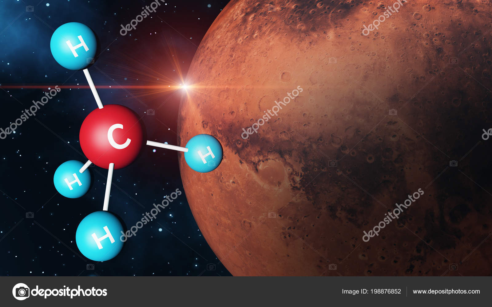Methane Molecule Mars Background — Stock Photo © creuxnoir #198876852