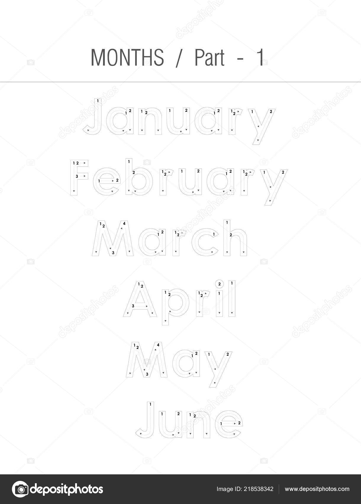 Months Of The Year Tracing Worksheets